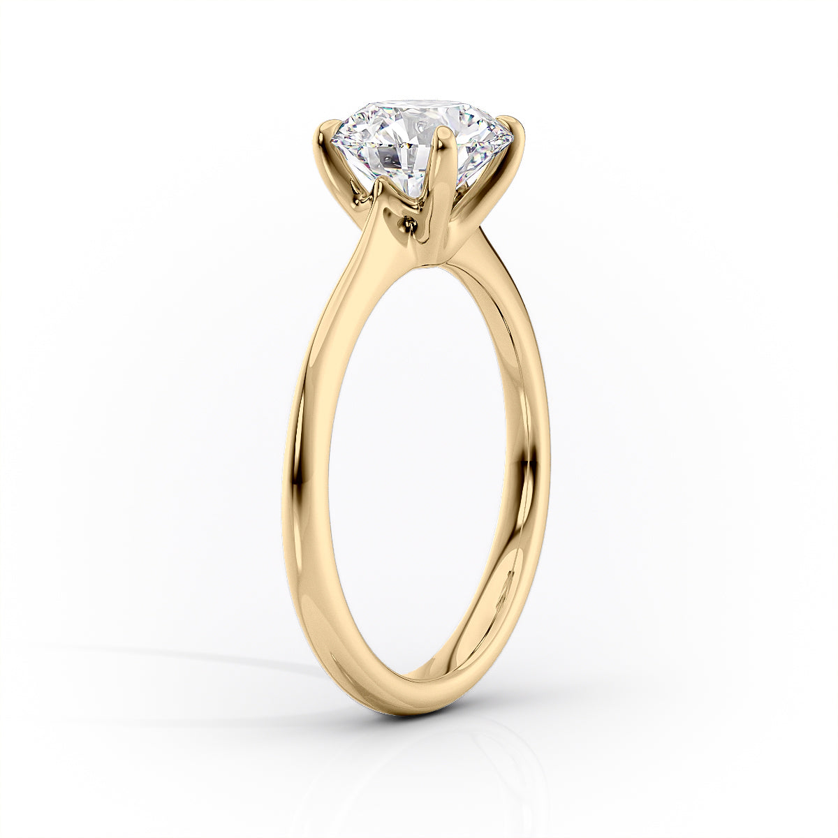 Timeless Solitaire Princess Cut Yellow Gold Engagement Ring - The ...